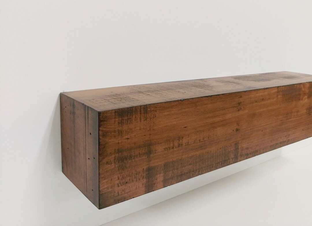 Rustic Mantel, Floating Mantel With Heavy Duty Bracket - Etsy