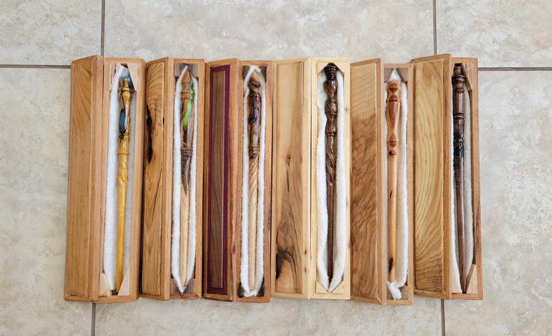 Wizard Wands With Wood Wand Box- Handcrafted Wizard and Witch Wands ...