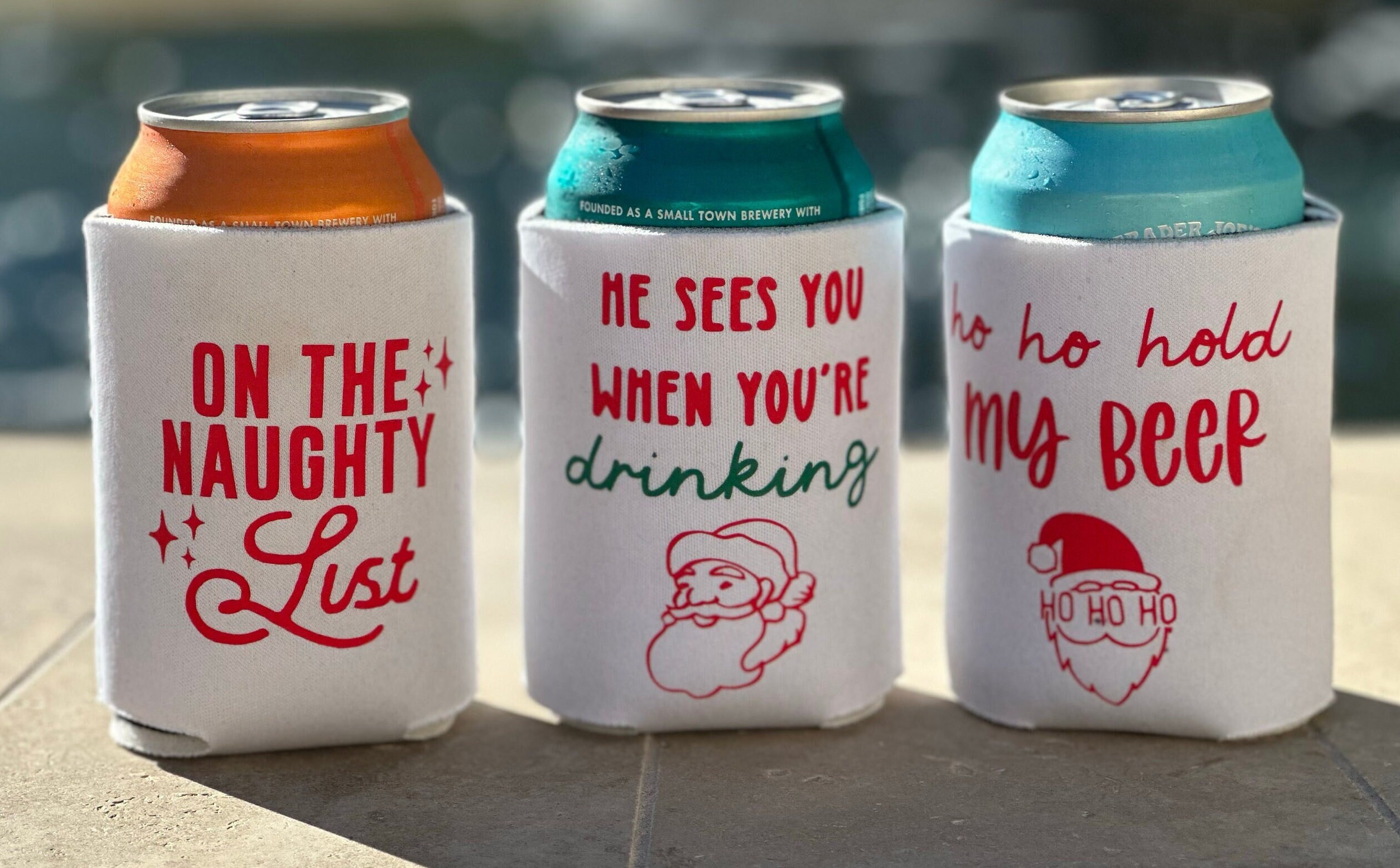 Custom Holiday Can Cooler / Stocking Stuffer / Party Favor / Funny ...