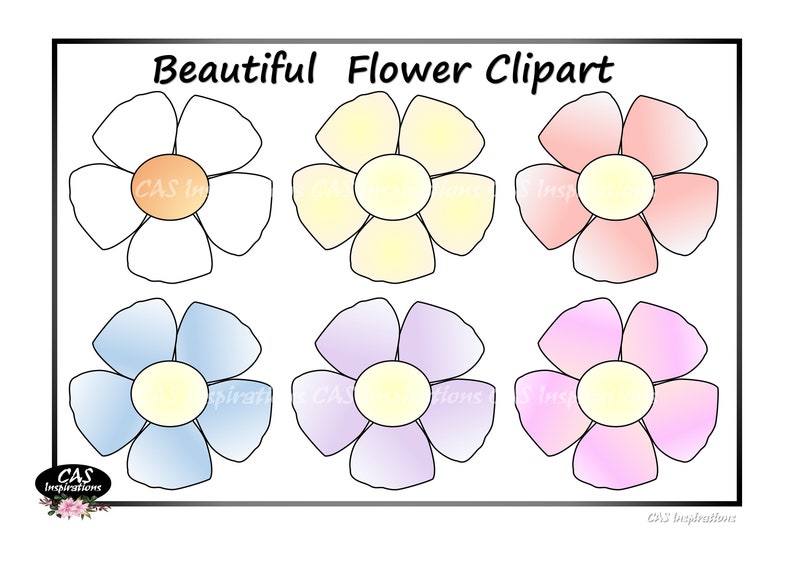 Flower Clipart PNG ~ Colorful Floral ~ Botanical Clipart ~ Simple ...