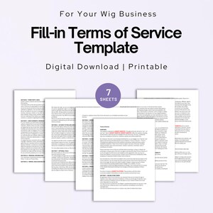 Online Business FILL IN Terms of Service Website Template - for Small ...
