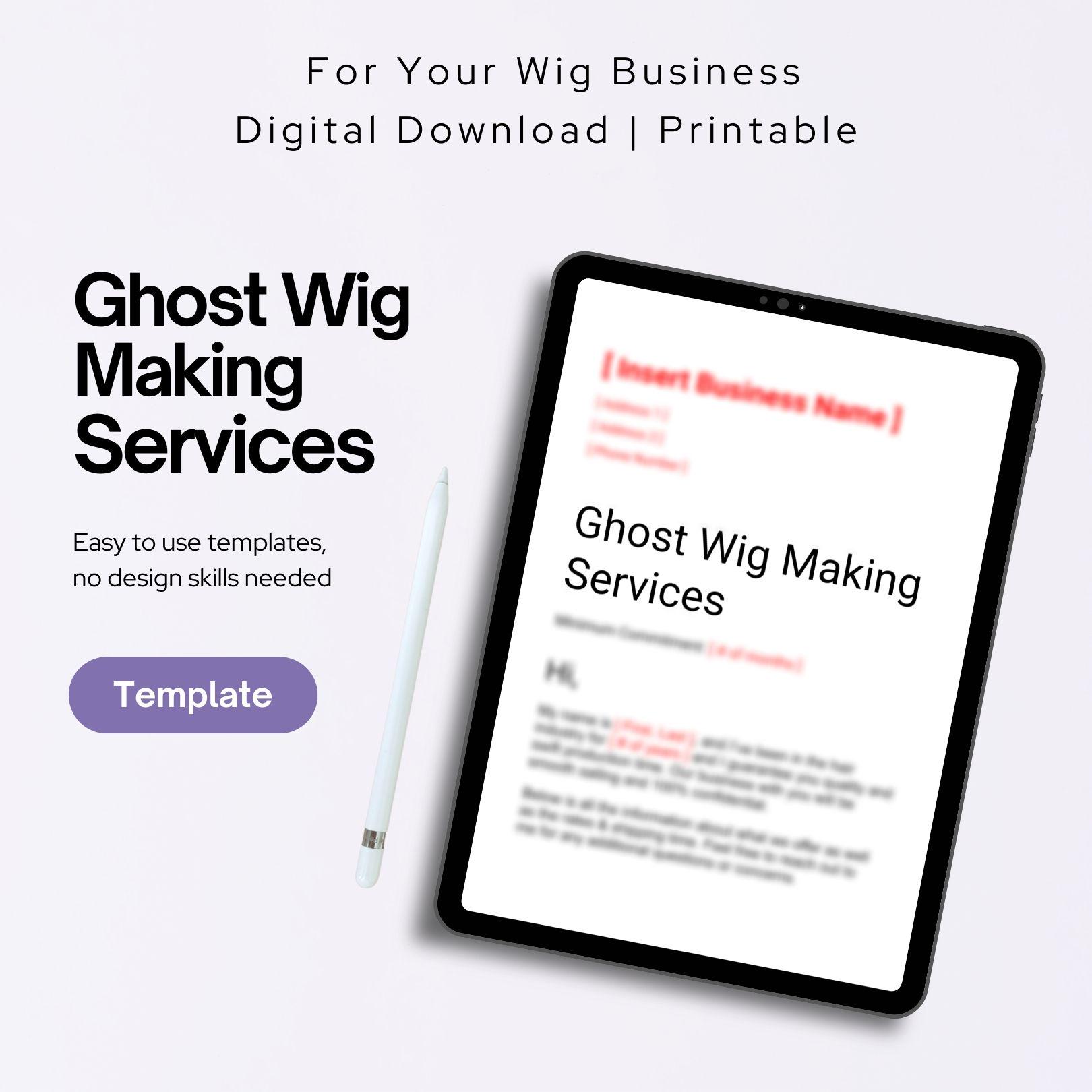 Ghost Wig Making Contract Template - Etsy