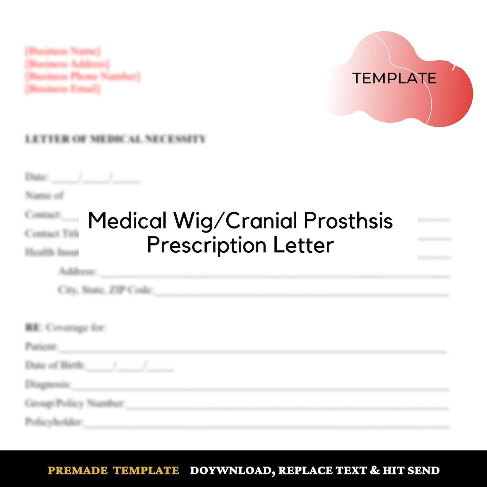 Medical Wig Part 2: Cranial Prosthesis Prescription Letter - Etsy
