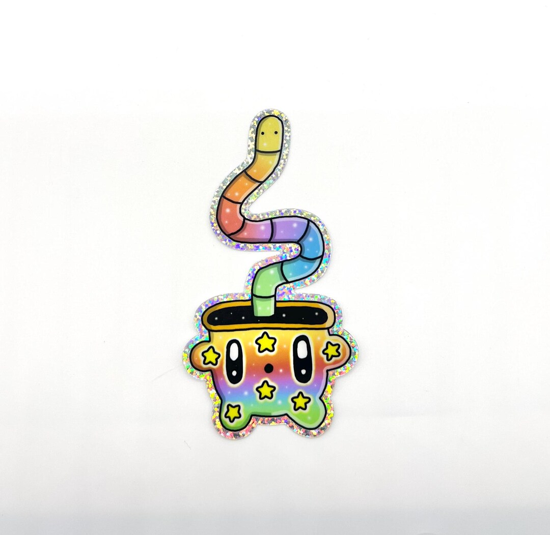 Worm Flower Spirit Sticker - Etsy