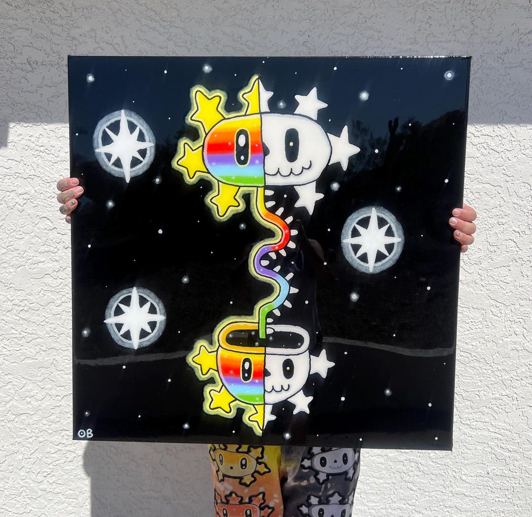 Split Rainbow Star Flower Spirit Painting - Etsy