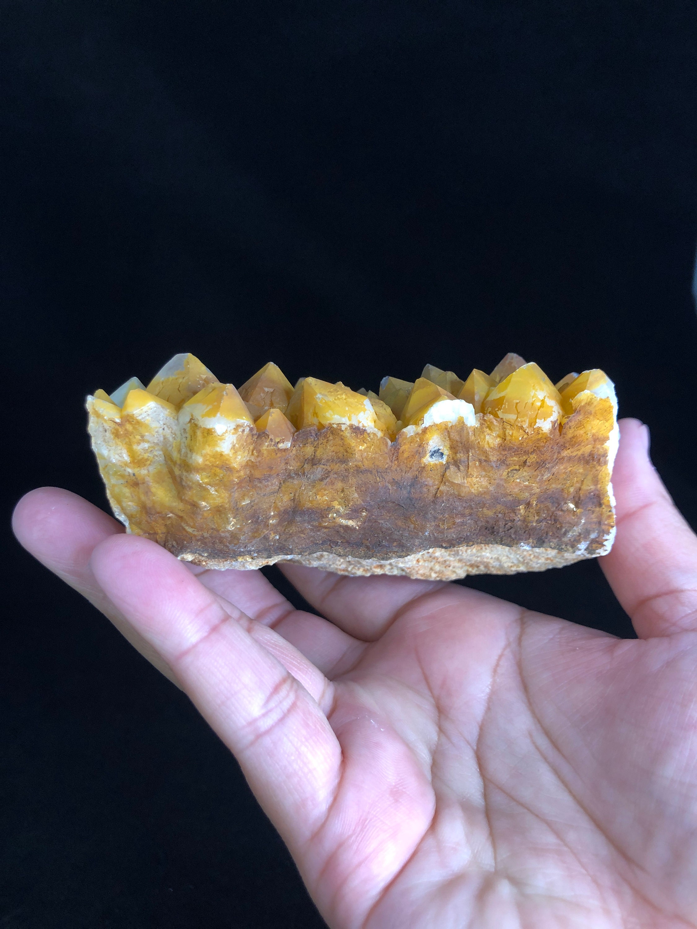 Milky Quartz Cluster With Orange Iron Oxide Coating from - Etsy