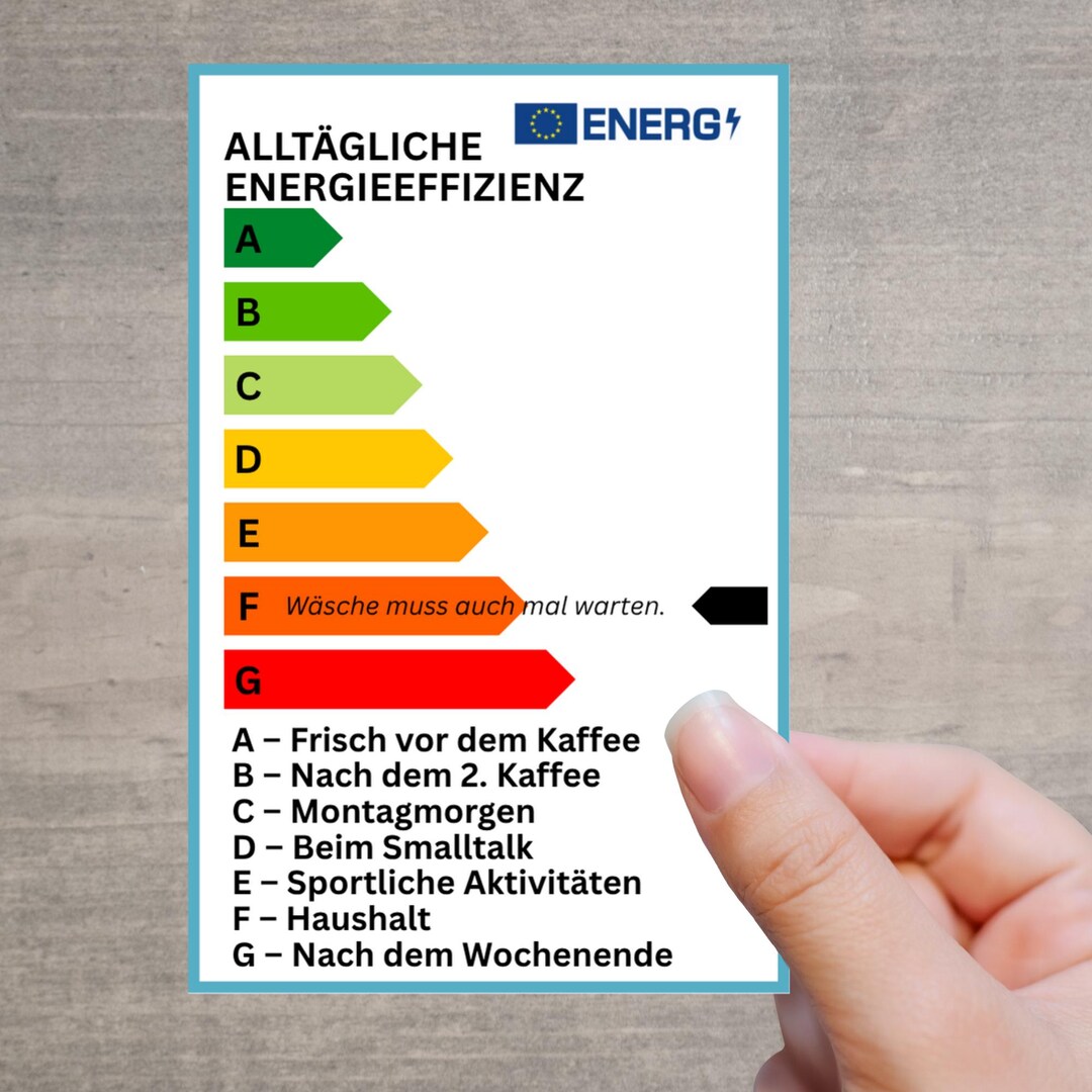 Funny Energy Efficiency Sticker in EU Label Design – Everyday Humor ...