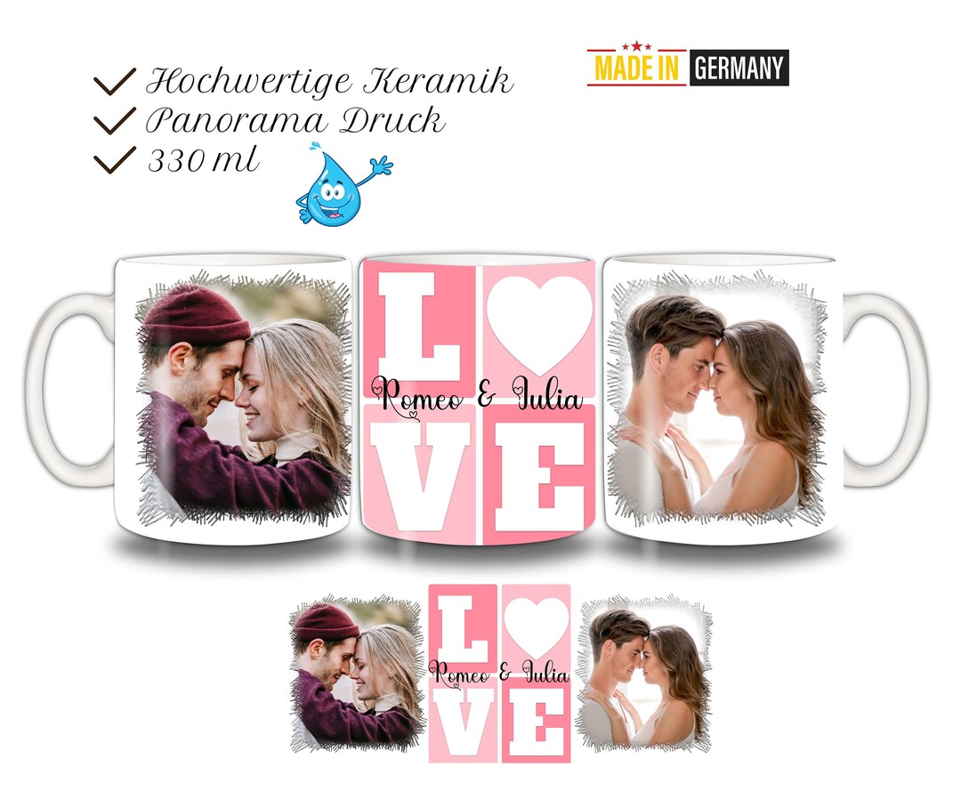 Personalized Cup Love Design Your Own Pictures and Names Valentine's ...