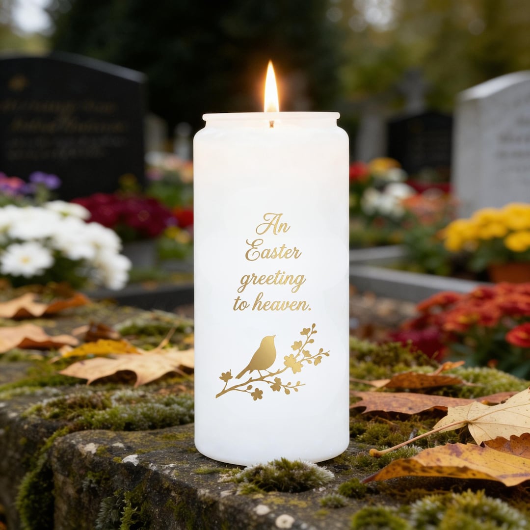 Easter Grave Candle Stickers | Greetings to Heaven | Set of 4 ...