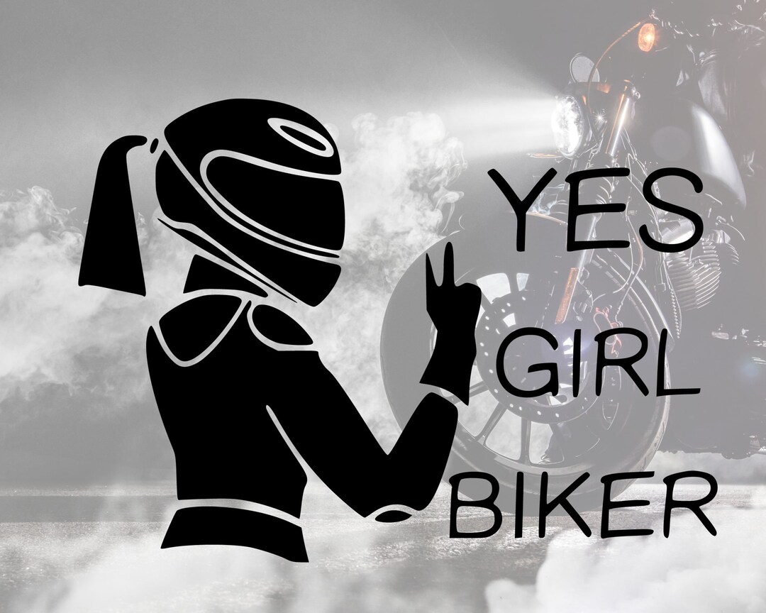 Vinyl Car Sticker - Yes Girl Biker - Sticker for Motorcycle Laptop - Etsy