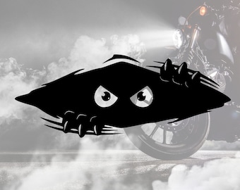 Shredder the Peeking Monster Bumper Sticker Black, Peel and Stick Vinyl ...