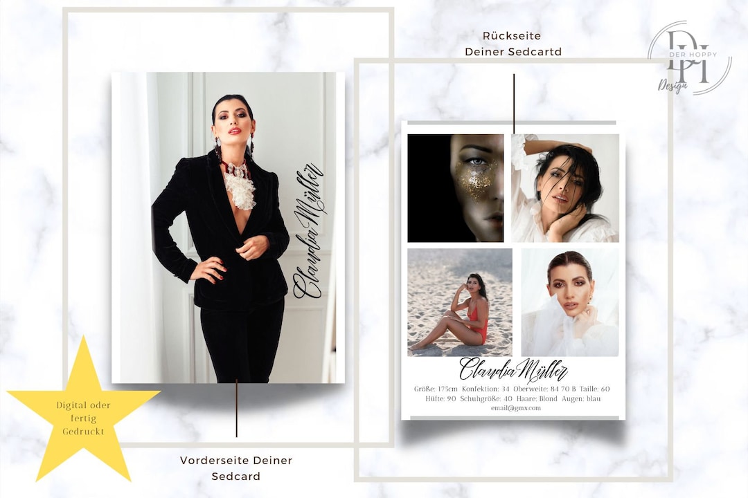 Model Sedcard Model Portfolio Modeling Agentur Karte - Etsy