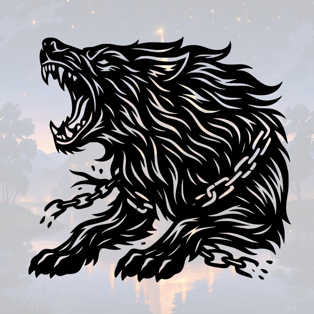 Fenrir Wolf SVG – Norse Mythology | Chain Wolf | Cricut & Silhouette ...
