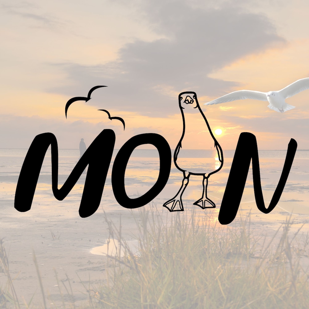 Sticker Moin With Seagull German Greeting - Etsy