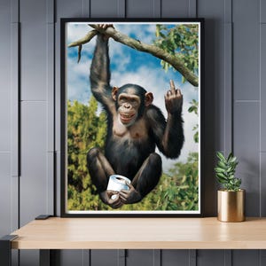 Affenbild mit mittelfinger - Etsy.de