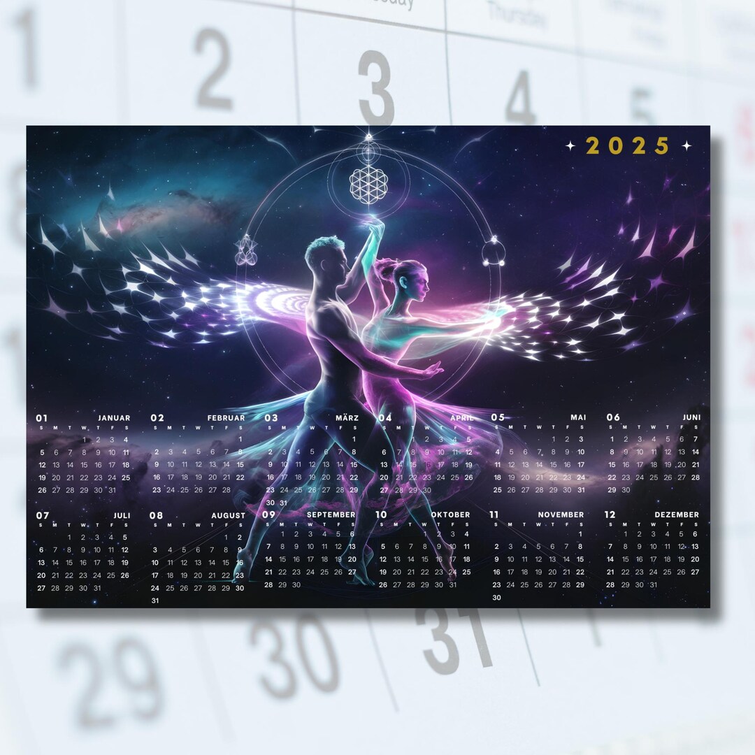 The Cosmic Dance Wall Calendar 2025 Lovers Art Spiritual Decoration - Etsy