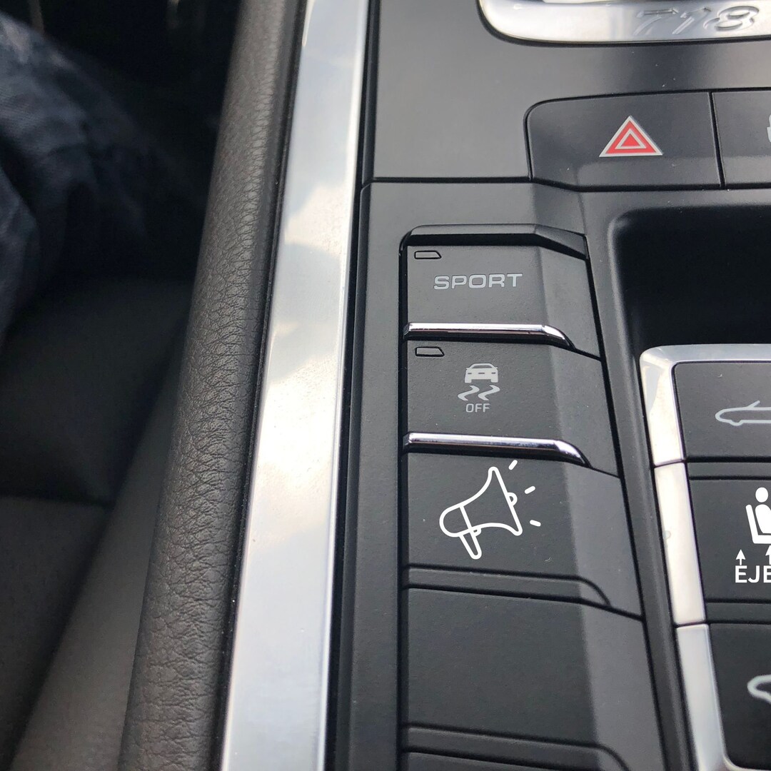 Car Interior Blank Button Sticker Blank Switch Sticker Megaphone Blank ...