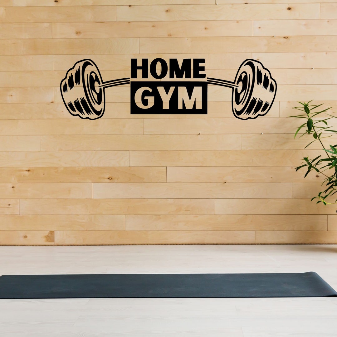 Home Gym SVG File Fitness Motif With Dumbbell for Training Room Plotter ...