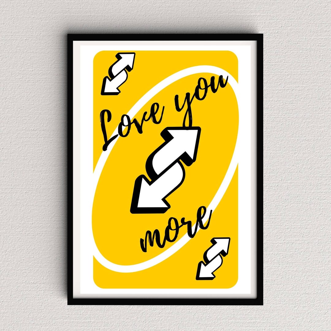 Printable Wall Art Game & Love: UNO Poster Wall Art Yellow Playing Card ...