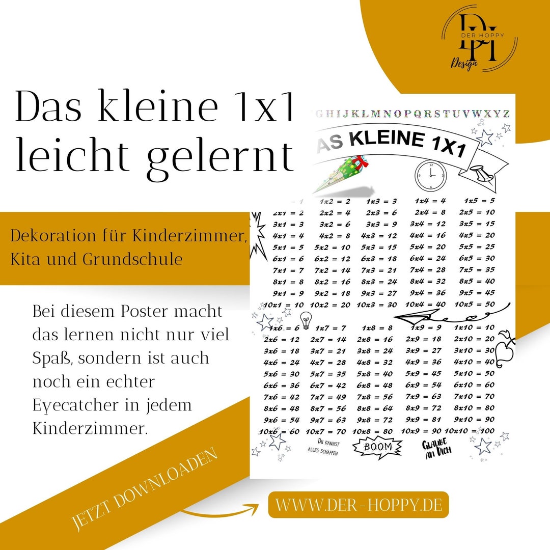 Learn Math: the Small 1x1 Poster - Perfect for the Start of School and ...