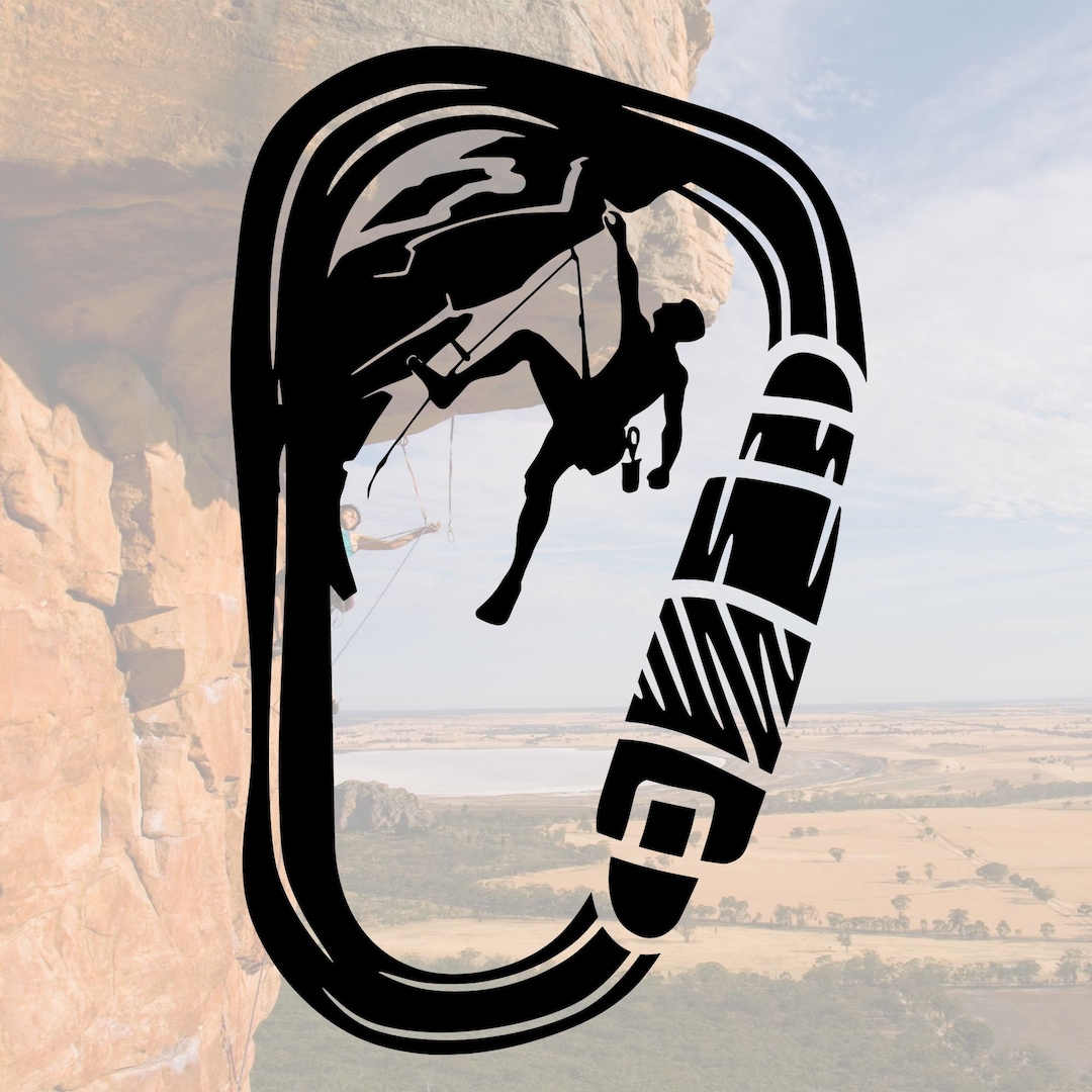 Vinyl Sticker Climber in Carabiner – for Car, Helmet, Van, Wall ...