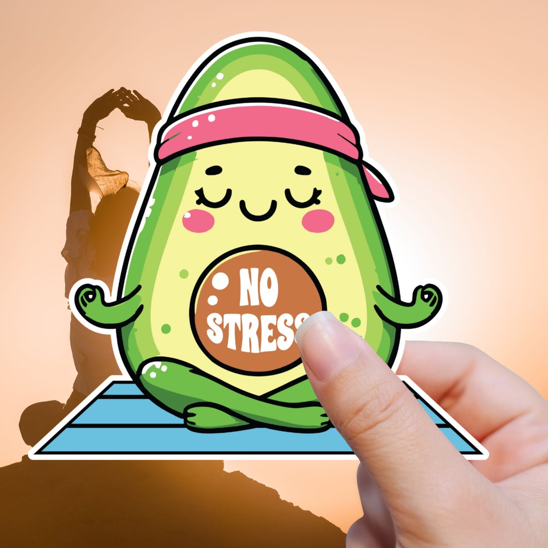 Sticker Avocado Meditation Weatherproof Outdoor and Laptop Sticker ...
