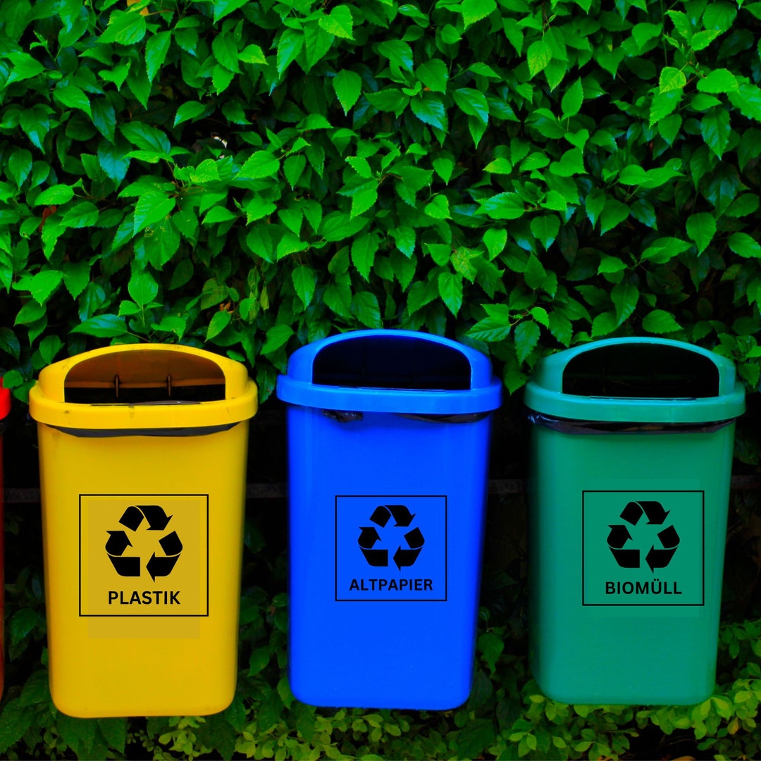 Vinyl Sticker Set of 5 for Waste Bin Sticker Set Waste Bin Residual ...