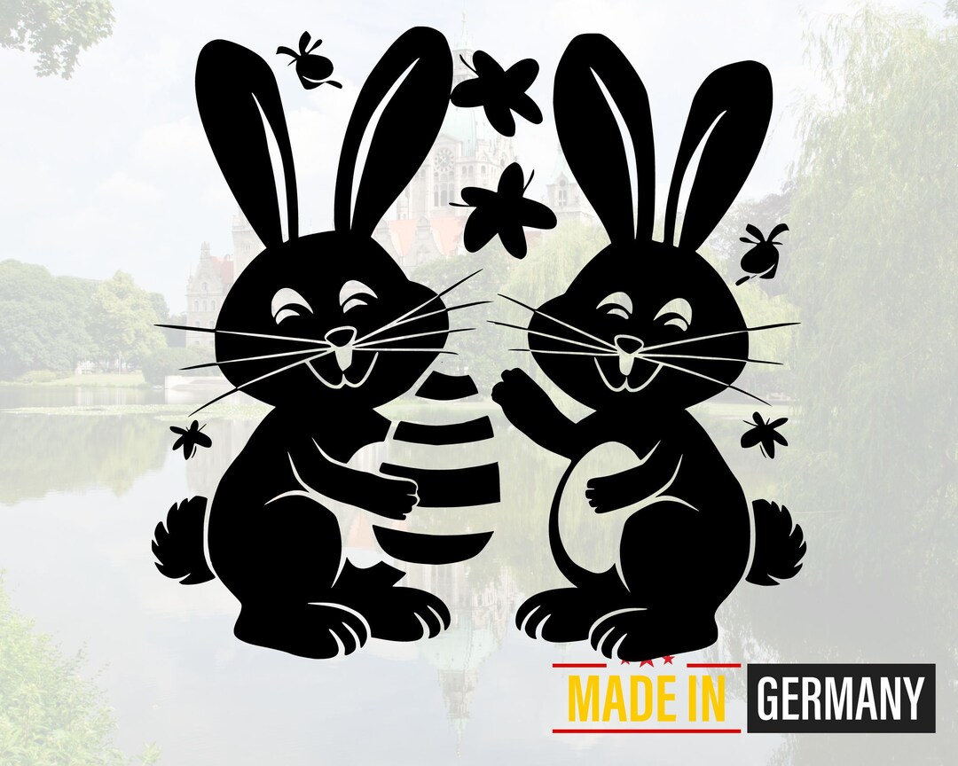 Vinyl Sticker Cute Easter Bunny Window Sticker Wall Decal - Etsy
