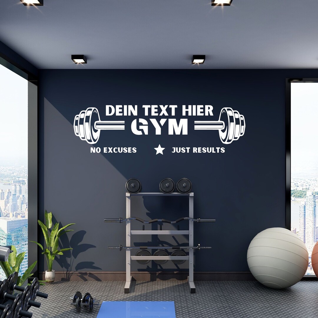 Vinyl Sticker Home Gym Dumbbell – Personalized Fitness Wall Decal for ...