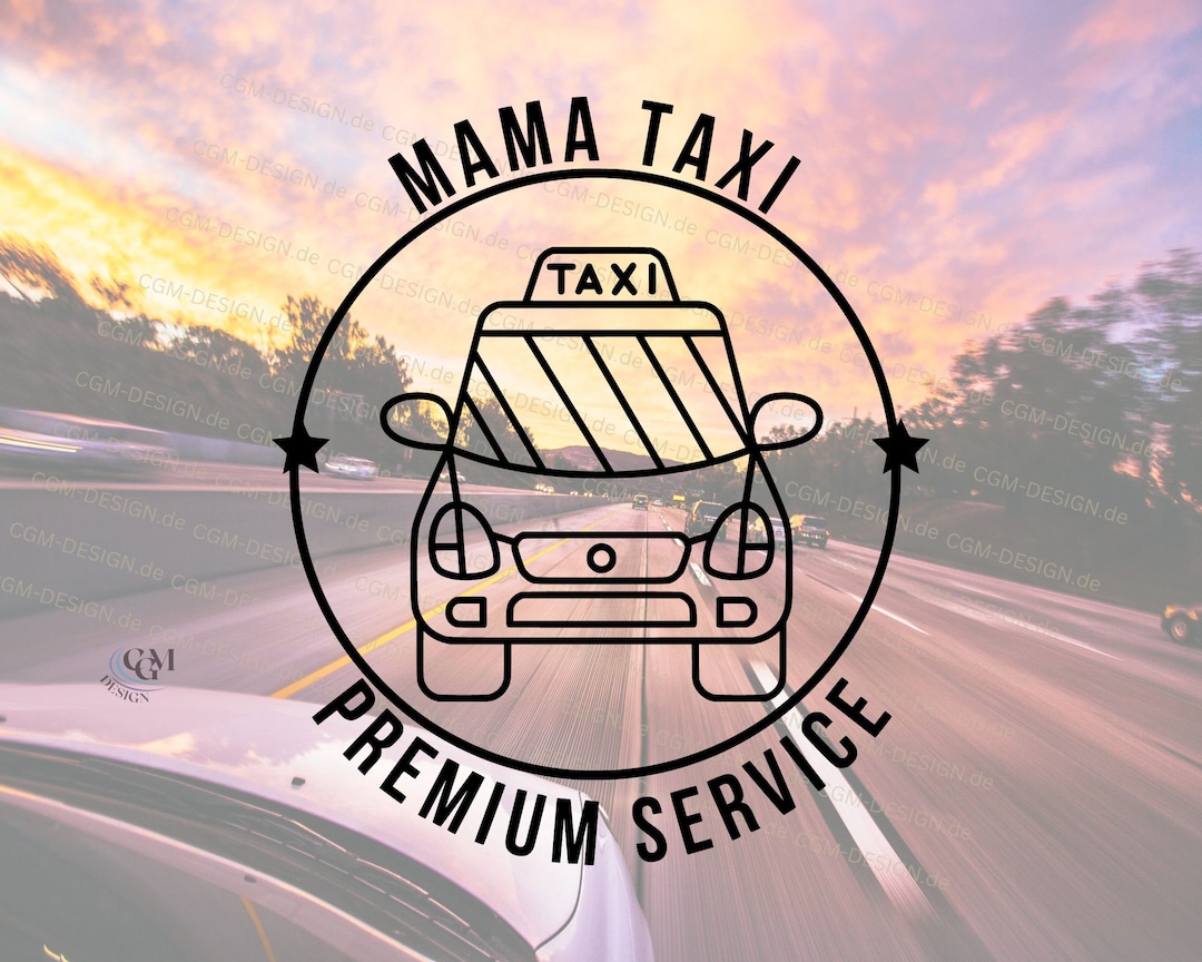 MAMA TAXI Premium Service Car Sticker - Instant Download | for Cricut ...