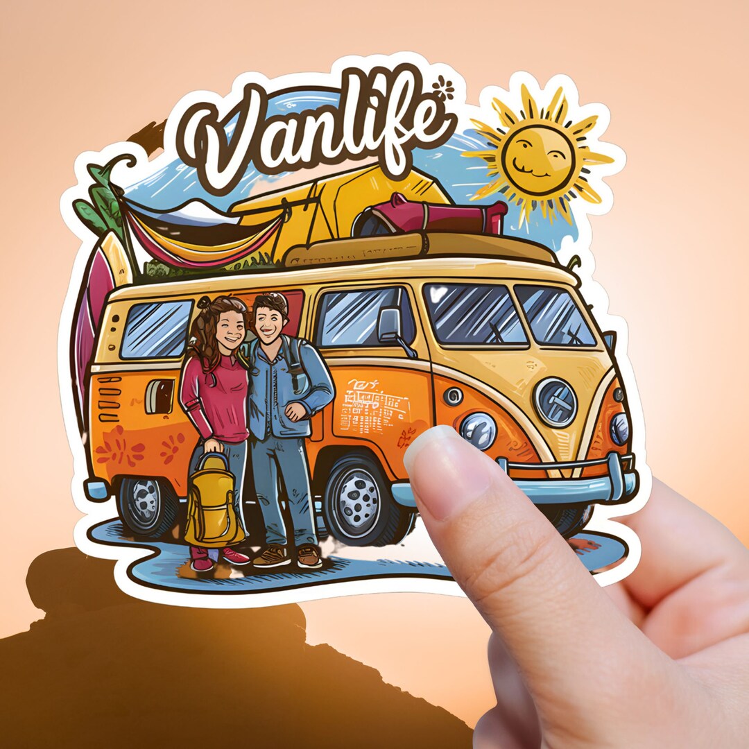 Sticker Vanlife Weatherproof Outdoor and Laptop Sticker Vinyl VW Bulli ...