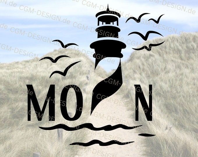 Moin mit Möwe | deutsche Begrüßung im Norden | 6 Varianten | digitaler ...