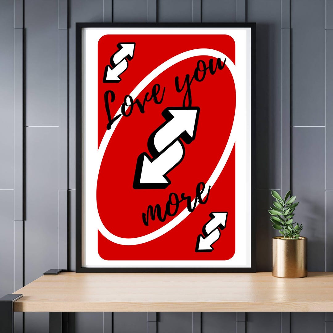 Printable Wall Art Game & Love: UNO Poster Wall Art Red Playing Card ...