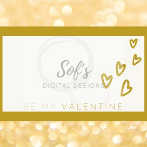 Gold Valentine's Day Gift Tags, Printable, Gift Tags Set of 5, Instant ...