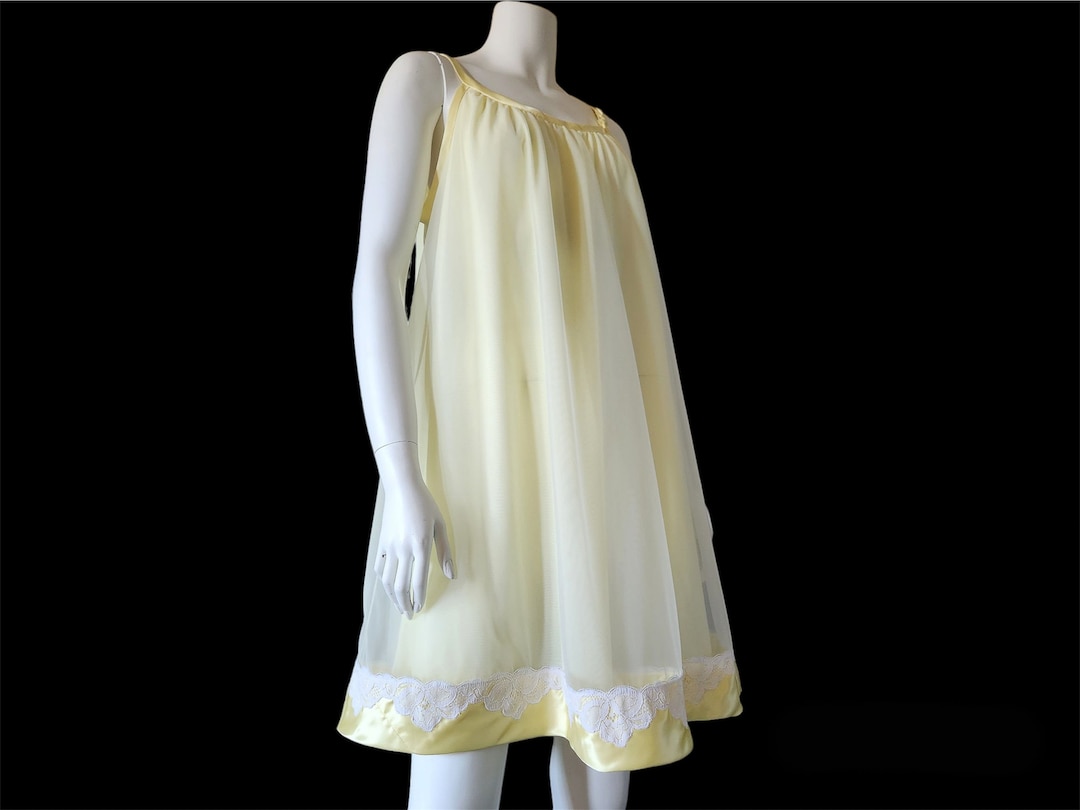 Vintage 50s 60s Sheer Layered Babydoll Nightie S - Etsy