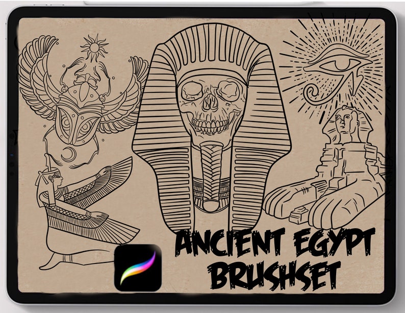 Tattoo Procreate Brushes Ancient Egypt Stencil Design Procreate Stencil ...