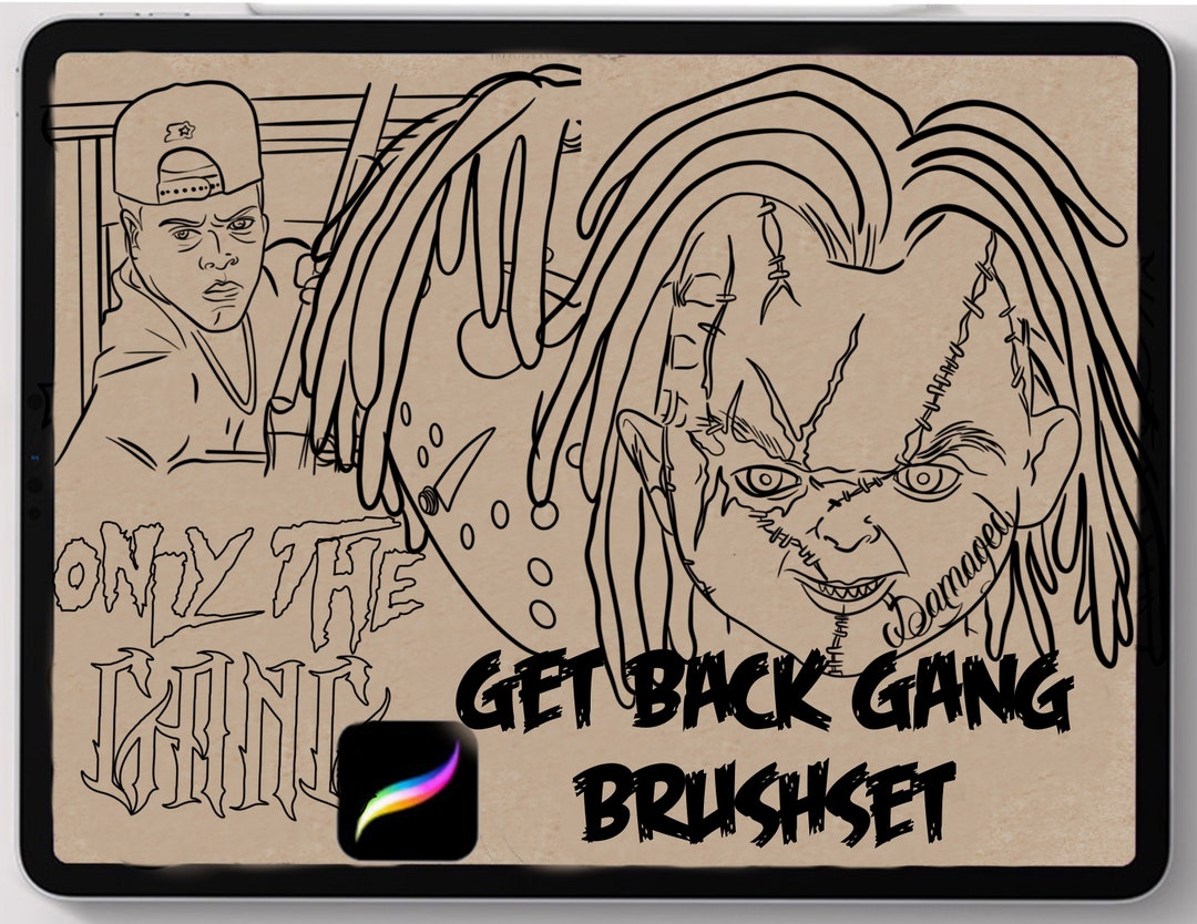 Tattoo Procreate Brushes Stencil Pack Get-back Gang - Etsy