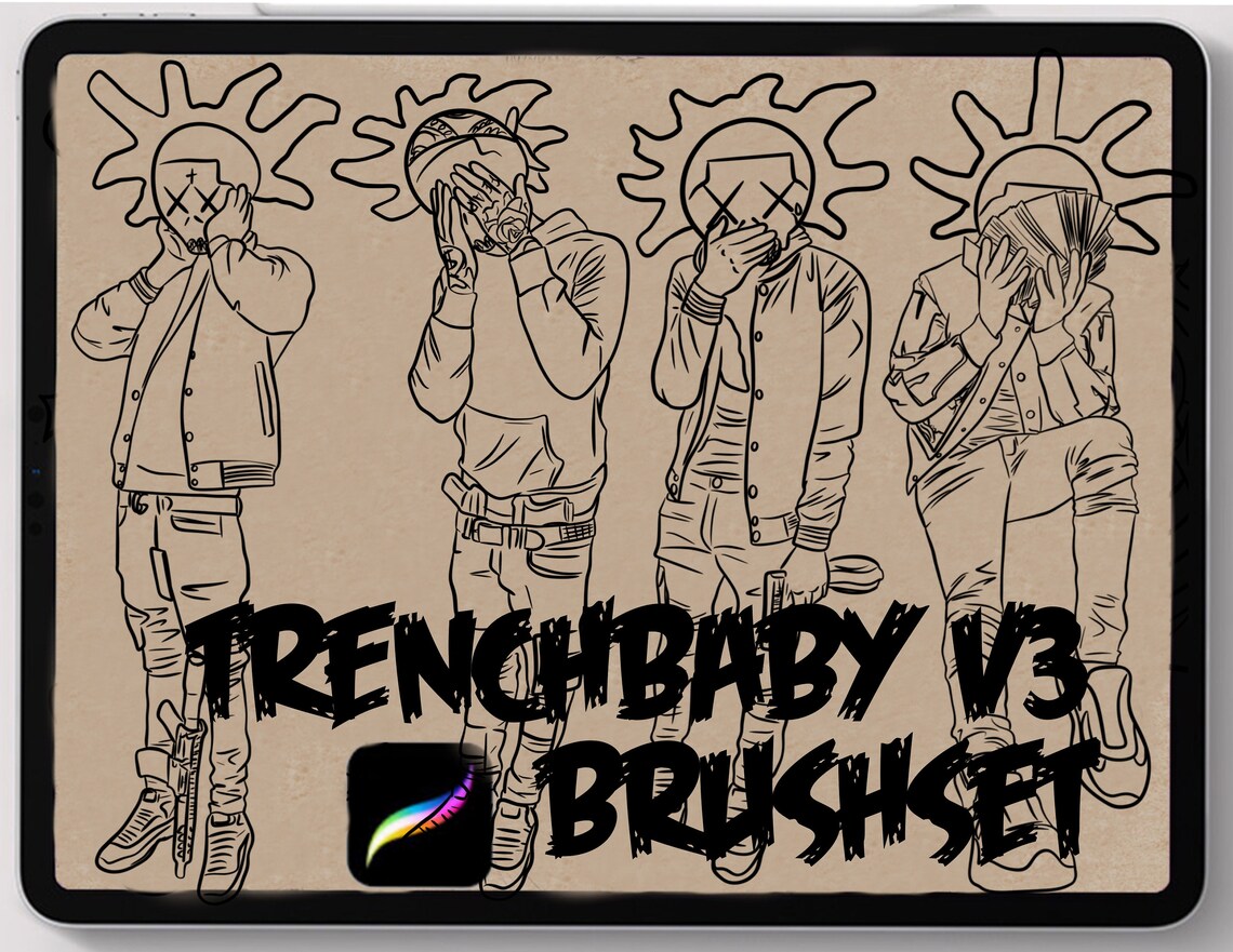 Tattoo Procreate Brushes Trench Baby V3 - Etsy