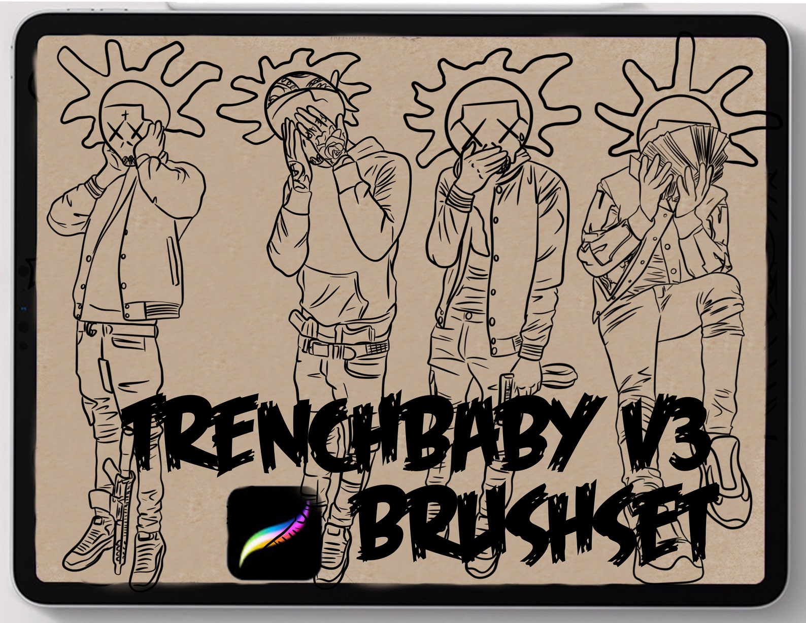 Tattoo Procreate Brushes Trench Baby V3 - Etsy
