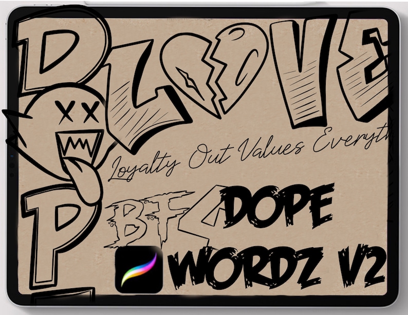 Tattoo Procreate Brushes Dope Wordz V.2 - Etsy