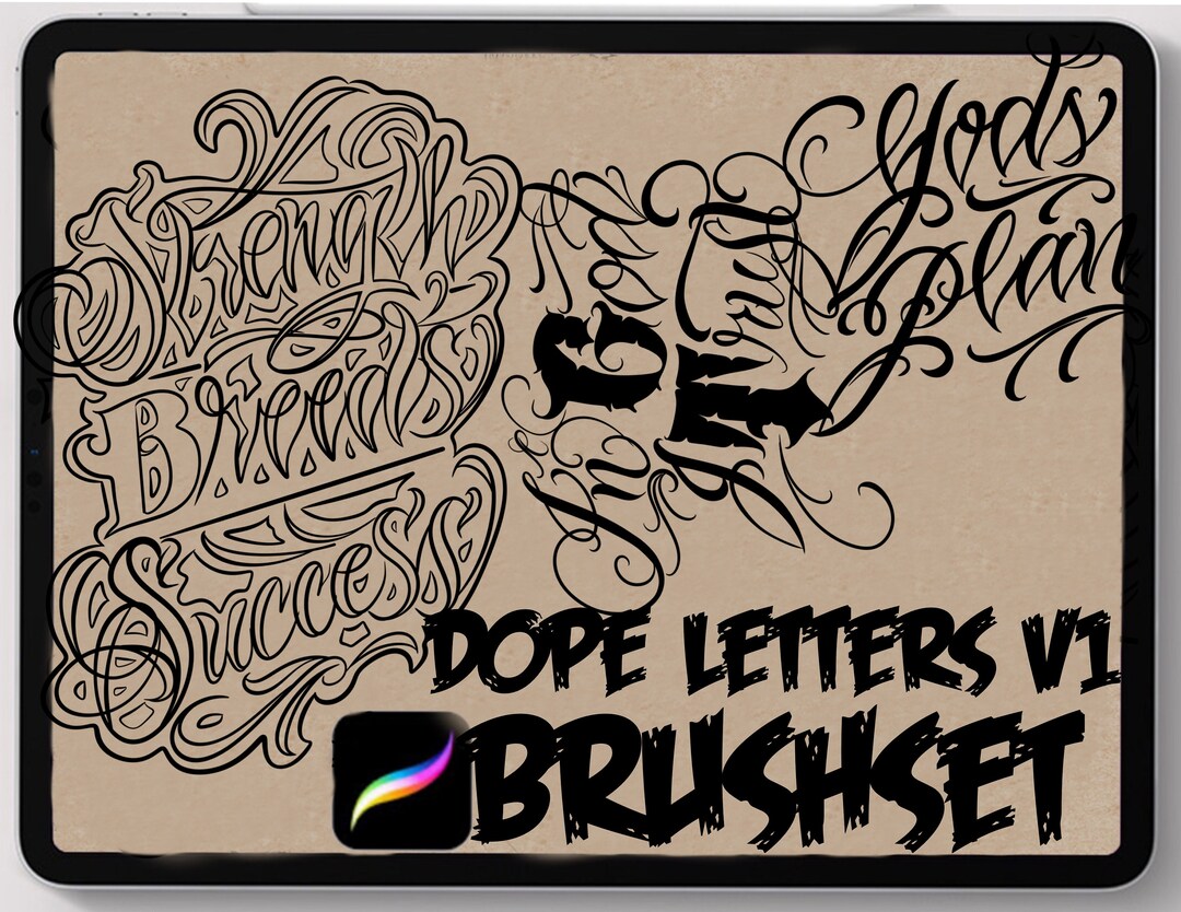 Tattoo Procreate Brushes Dope Letters Stencil Brushes Stamps - Etsy