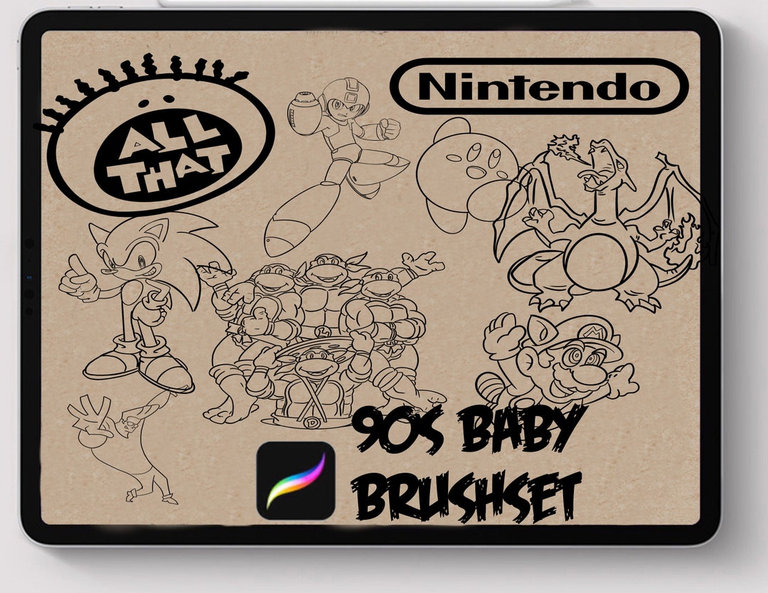 Tattoo Procreate Brushes 90s Stencil - Etsy