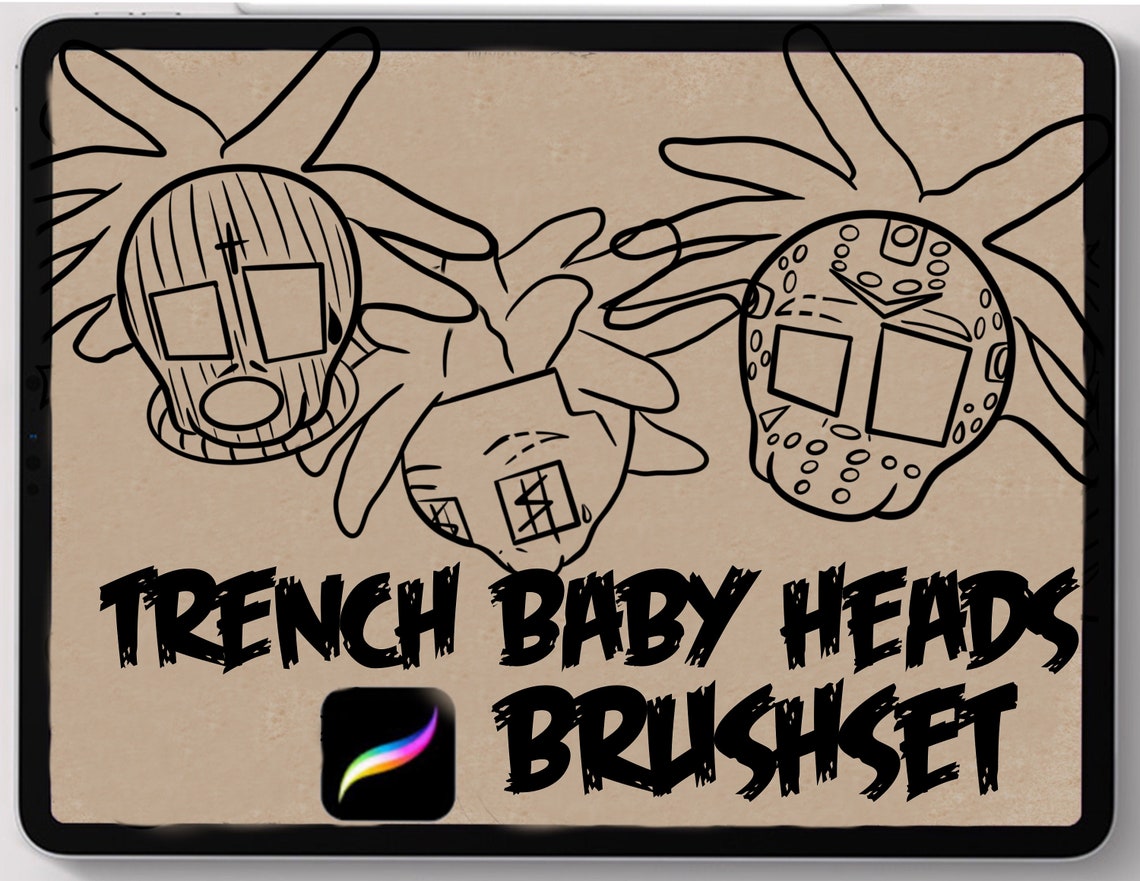 Tattoo Procreate Brushes Trench Baby Heads V1 Stencils - Etsy