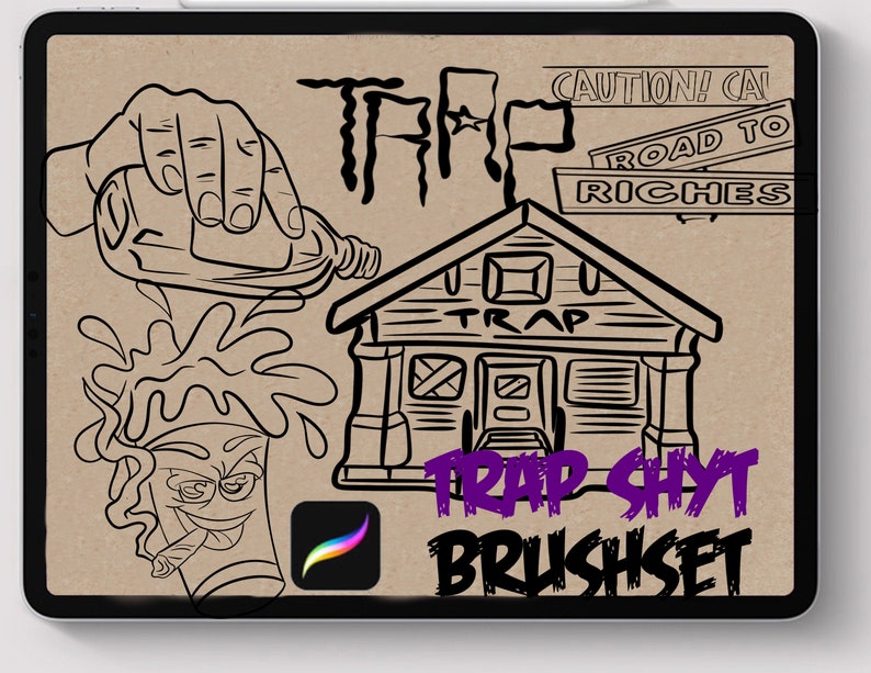 Tattoo Procreate Brushes Trap Brushset Tattoo Stencil - Etsy