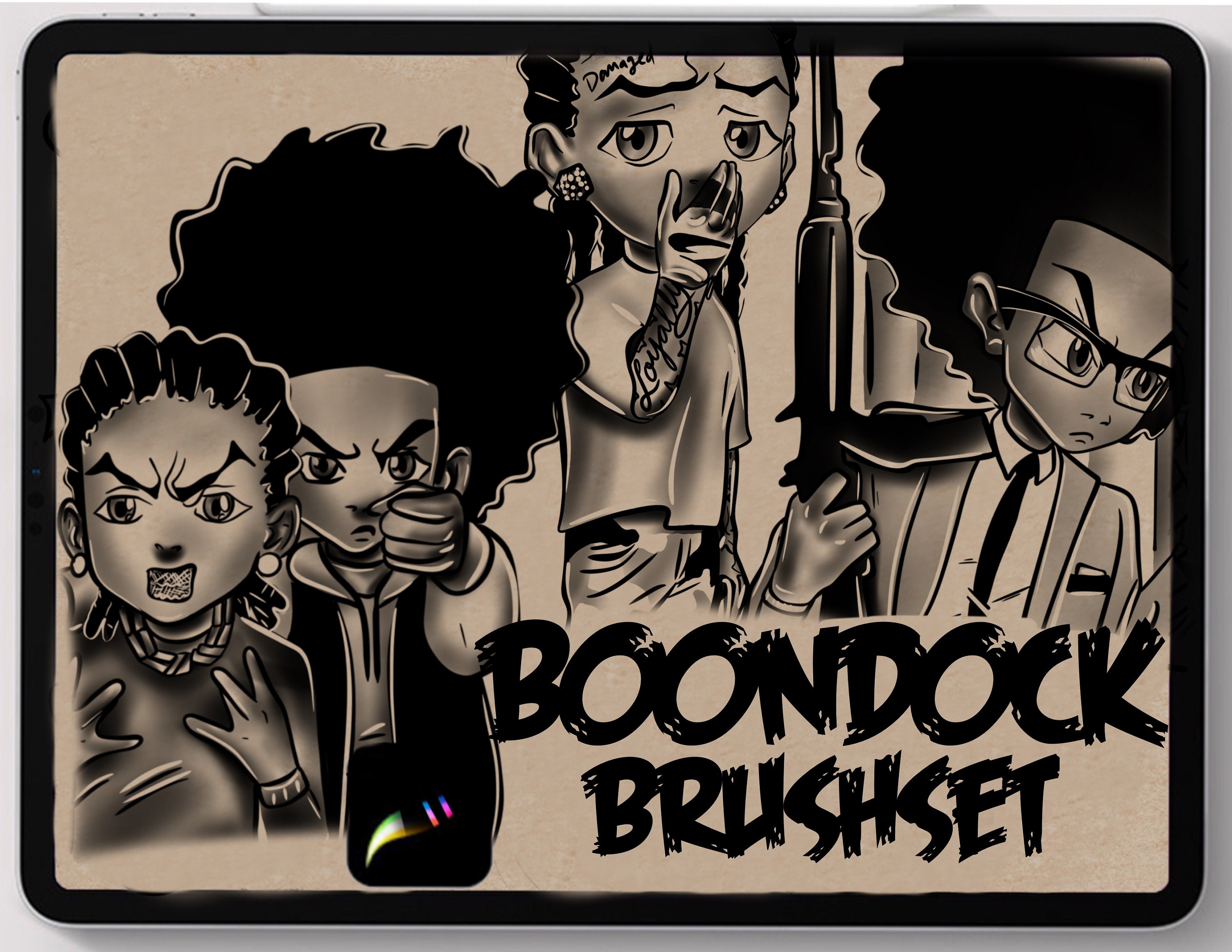 Tattoo Procreate Brushes Anime Boon Stencil Designs - Etsy