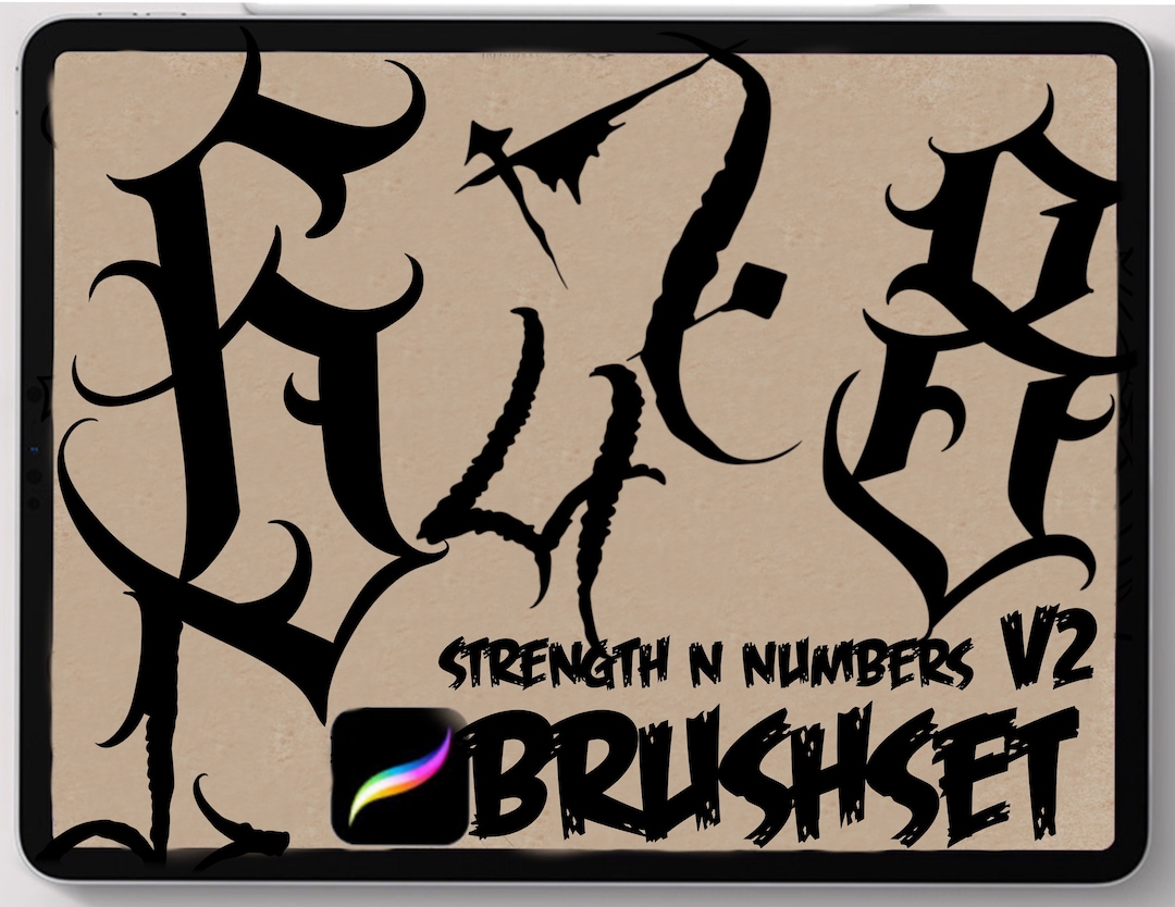 Tattoo Procreate Brushes Numbers Stencil Tattoo Designs - Etsy