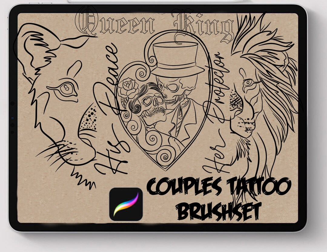 Tattoo Procreate Brushes Couples Matching Tattoo Stencil - Etsy