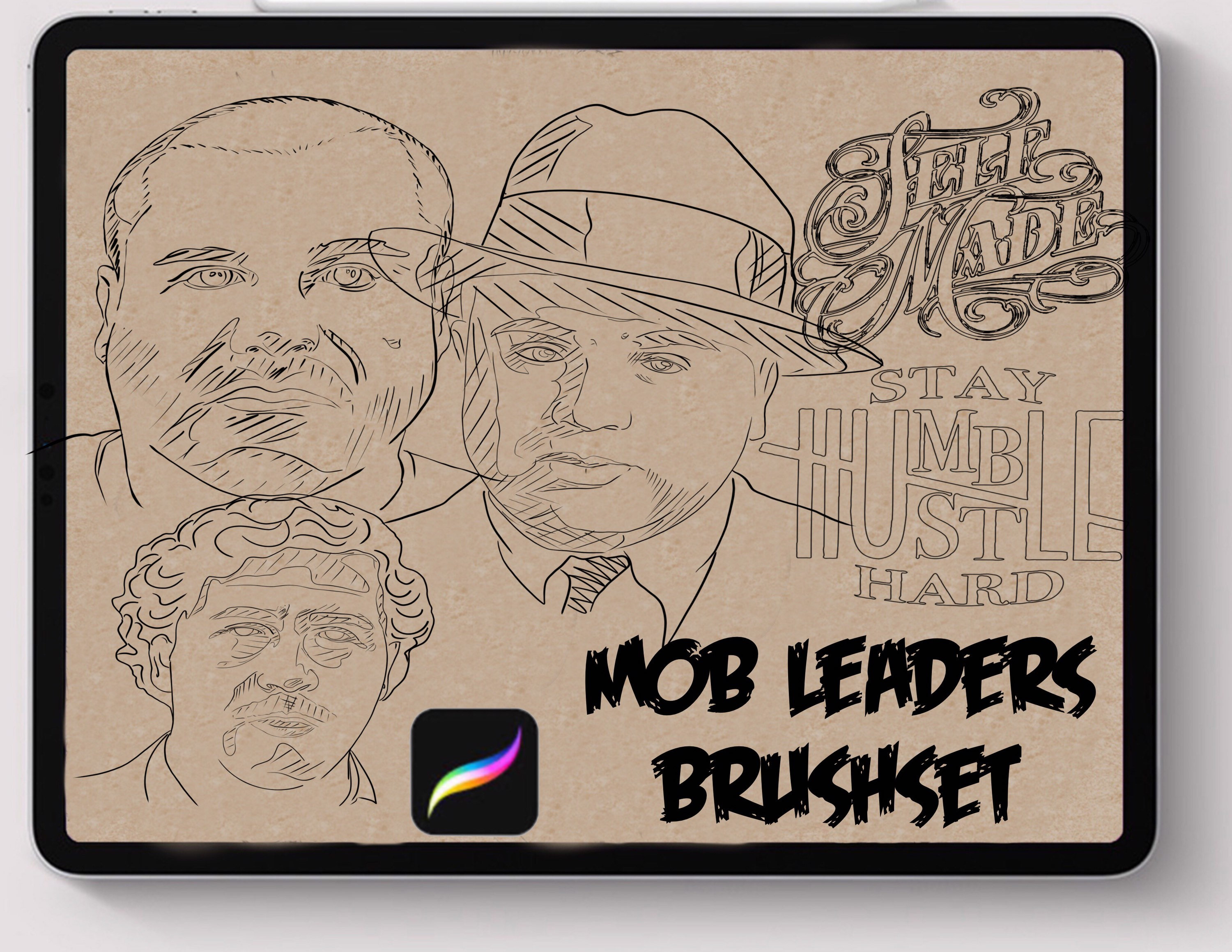 Tattoo Procreate Brushes Mob/leaders Stencil Tattoo Brushset - Etsy