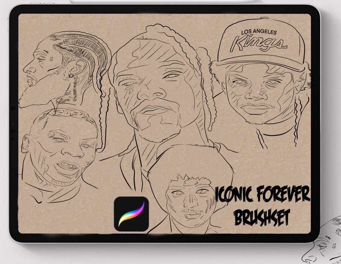 Tattoo Procreate Brushes Iconic 4ever Tattoo Portrait Stencil Brushset ...