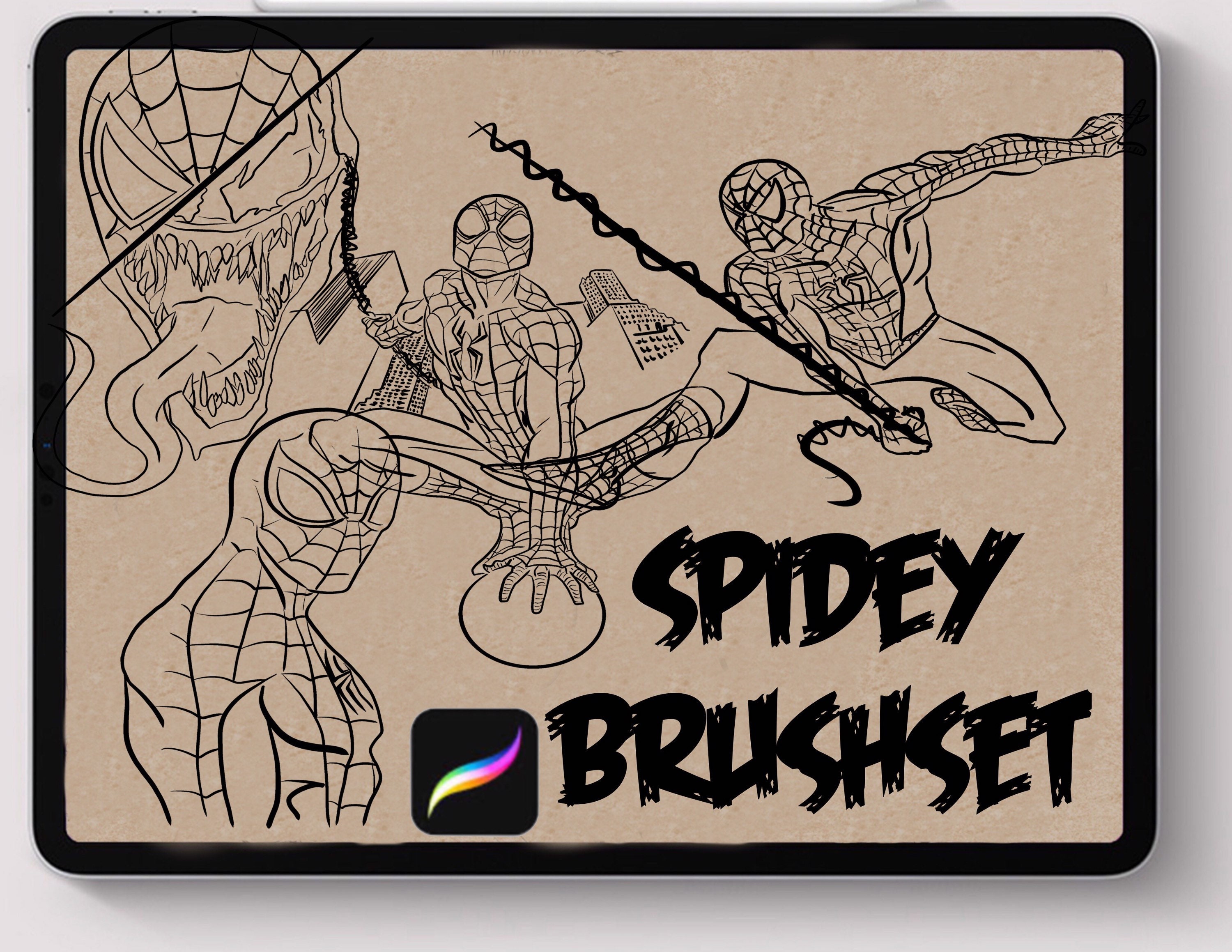 Tattoo Procreate Brushes Marvel Spidey Stencil - Etsy